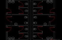 804. Download free detailed drawings of double-layer wooden and glass doors