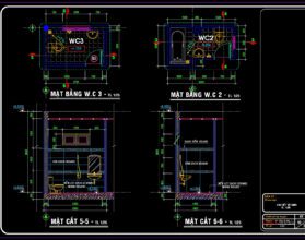 65.WC Layout Plan and elevations details AutoCAD drawing download