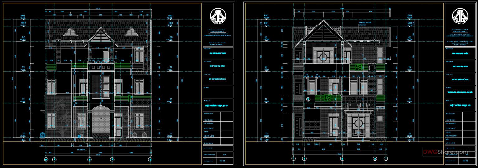 Modern 3-Story House Project AutoCAD File Free Download
