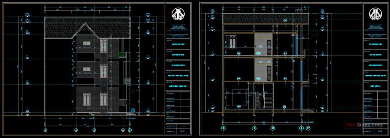 Modern 3-Story House Project AutoCAD File Free Download