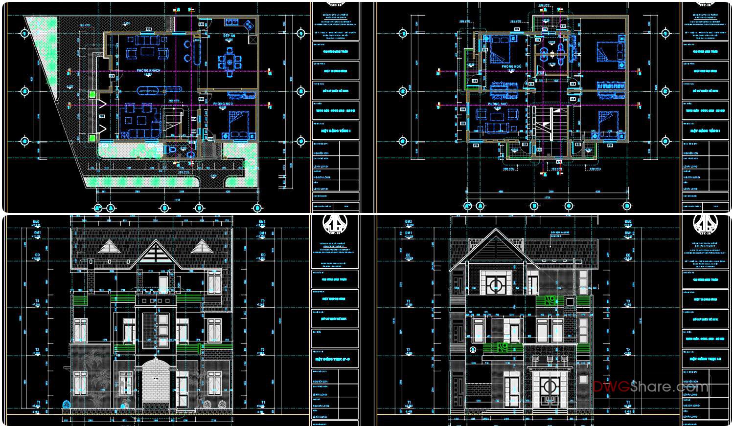 Modern 3-Story House Project AutoCAD File Free Download - Free Cad ...