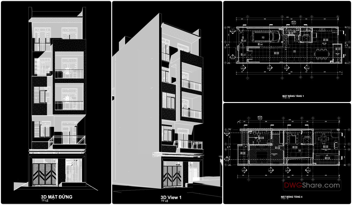 Modern 5-Story House Project PDF File Free Download 6x16.7m