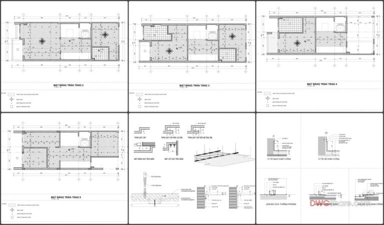 Modern 5-Story House Project PDF File Free Download 6x16.7m