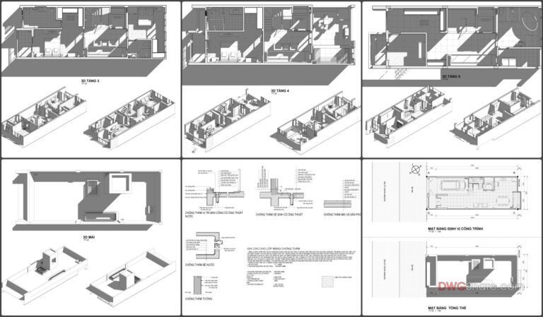 Modern 5-Story House Project PDF File Free Download 6x16.7m
