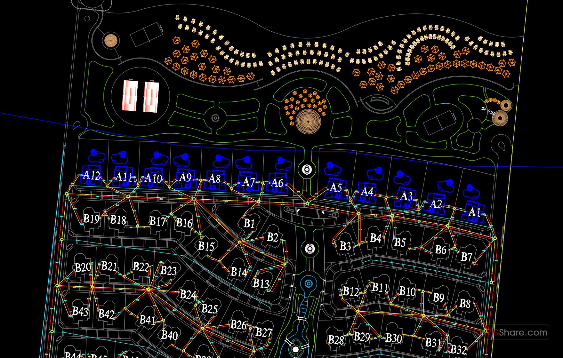 Rosana beach resort north coast Free AutoCAD drawings