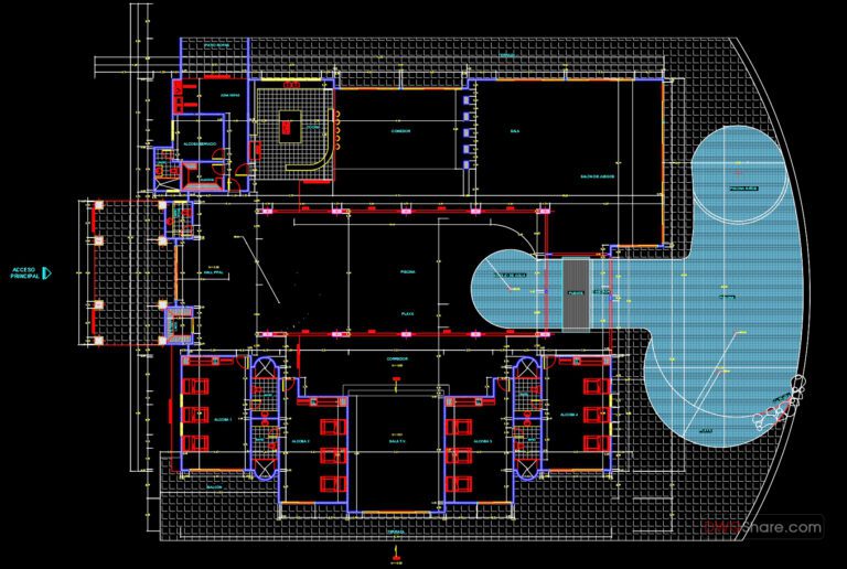 Swimming Pool Layout Plan Autocad drawings