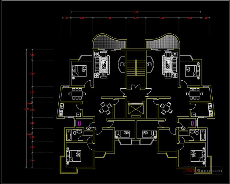 118.Apartment Plan AutoCAD File Free Download