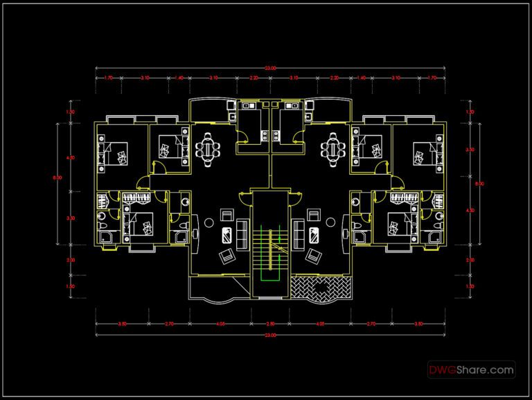 120.Apartment Plan AutoCAD File Free Download
