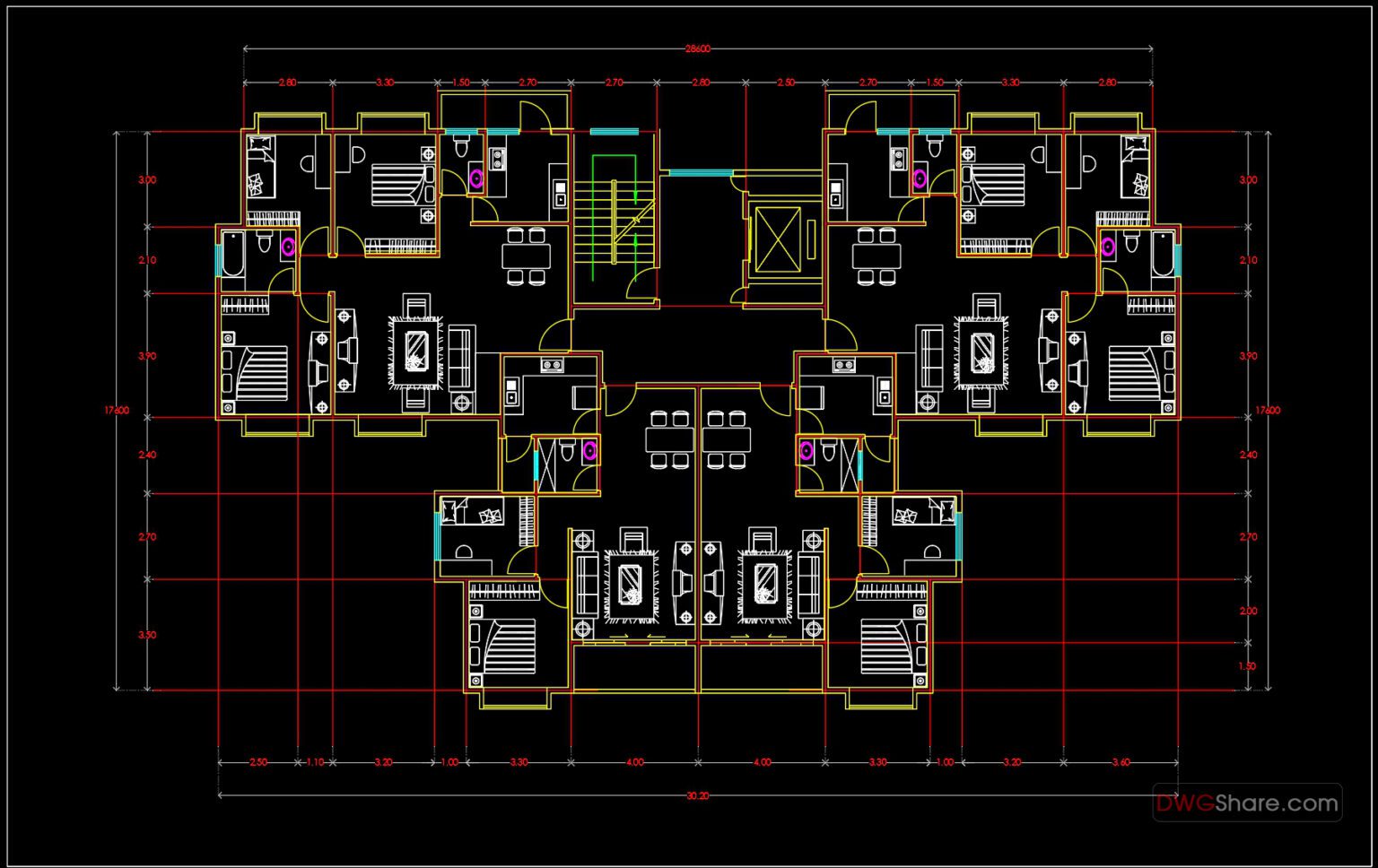 121.Apartment Plan AutoCAD File Free Download