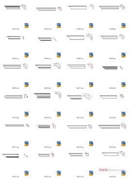 136.Autocad Drawing Of Cornices and molding For Download