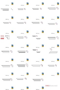 136.Autocad Drawing Of Cornices and molding For Download