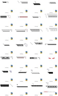 137.Autocad Drawing Of Cornices and molding For Download