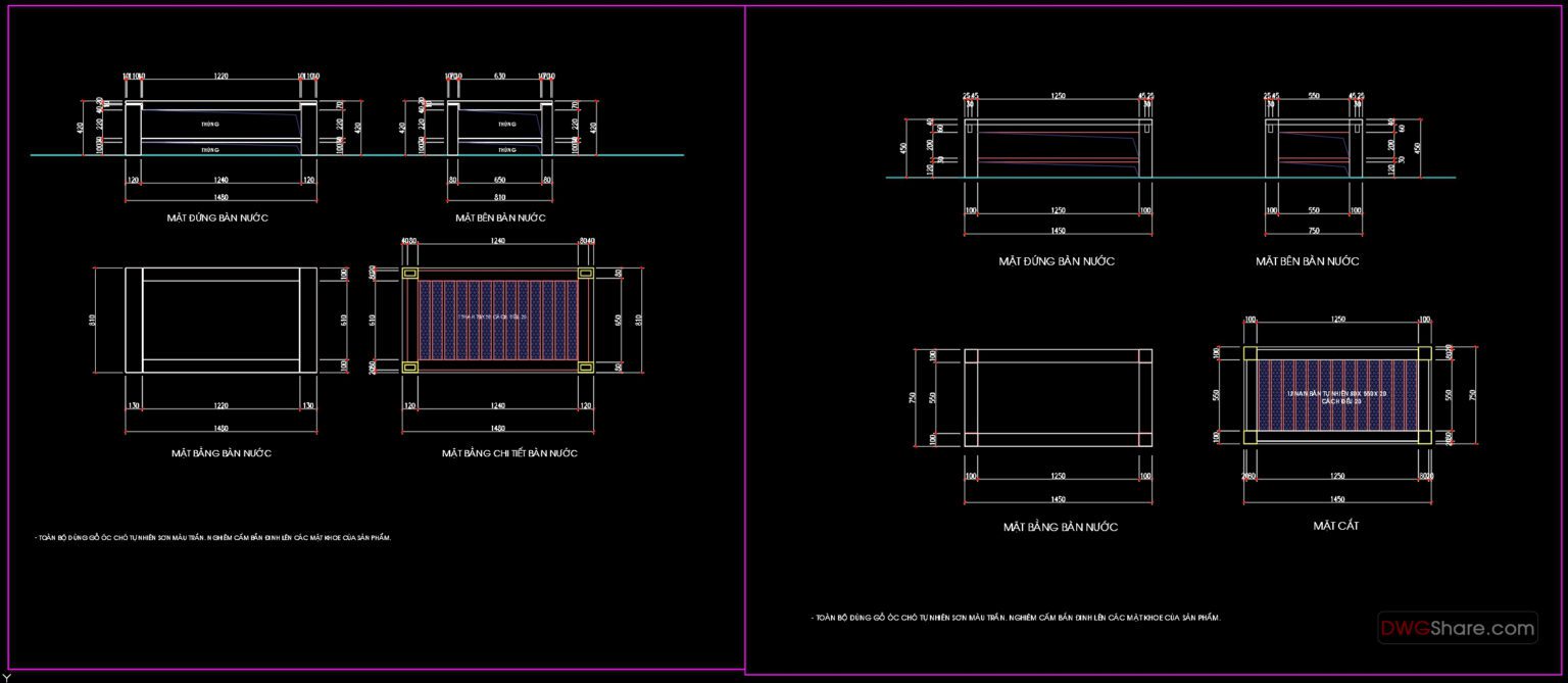 175.Walnut Tables Cad Blocks free download