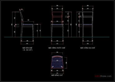176.Autocad Drawing Of Walnut Chairs Details For Free Download