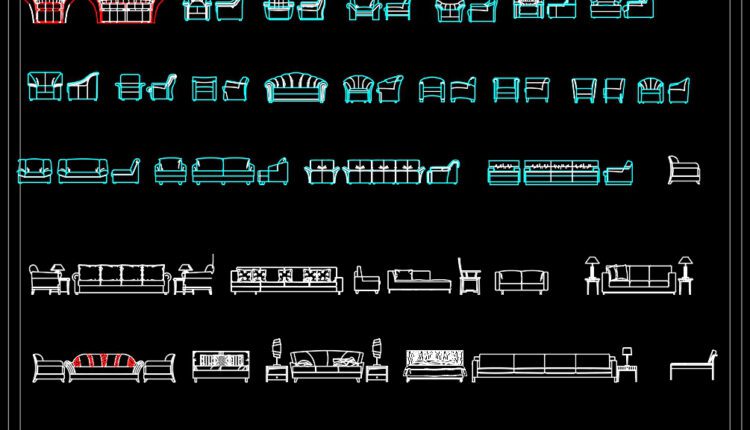 194.CAD Blocks Furniture for Living room - Free Cad Blocks, download ...