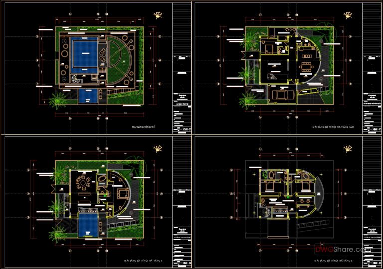 2 Stories a Complete Project AutoCAD File 16.7x19m