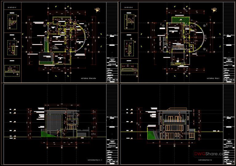 2 Stories a Complete Project AutoCAD File 16.7x19m