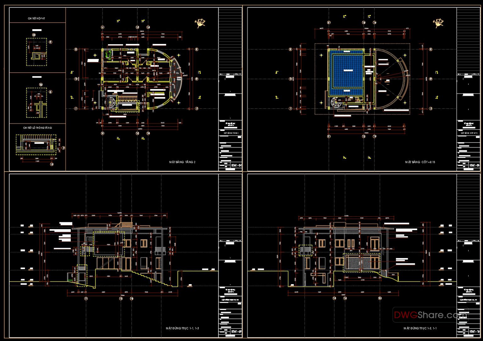 2 Stories a Complete Project AutoCAD File 16.7x19m