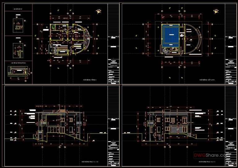 2 Stories a Complete Project AutoCAD File 16.7x19m