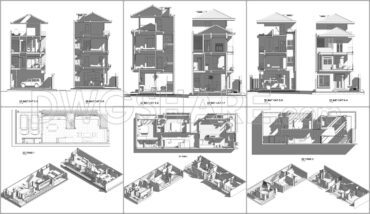 3-Story House A Complete Project PDF File 7.1×23m