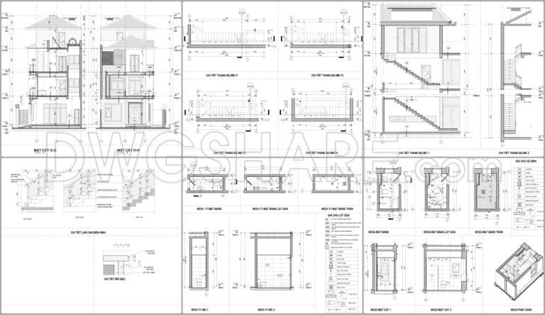 3-Story House A Complete Project PDF File 7.1×23m