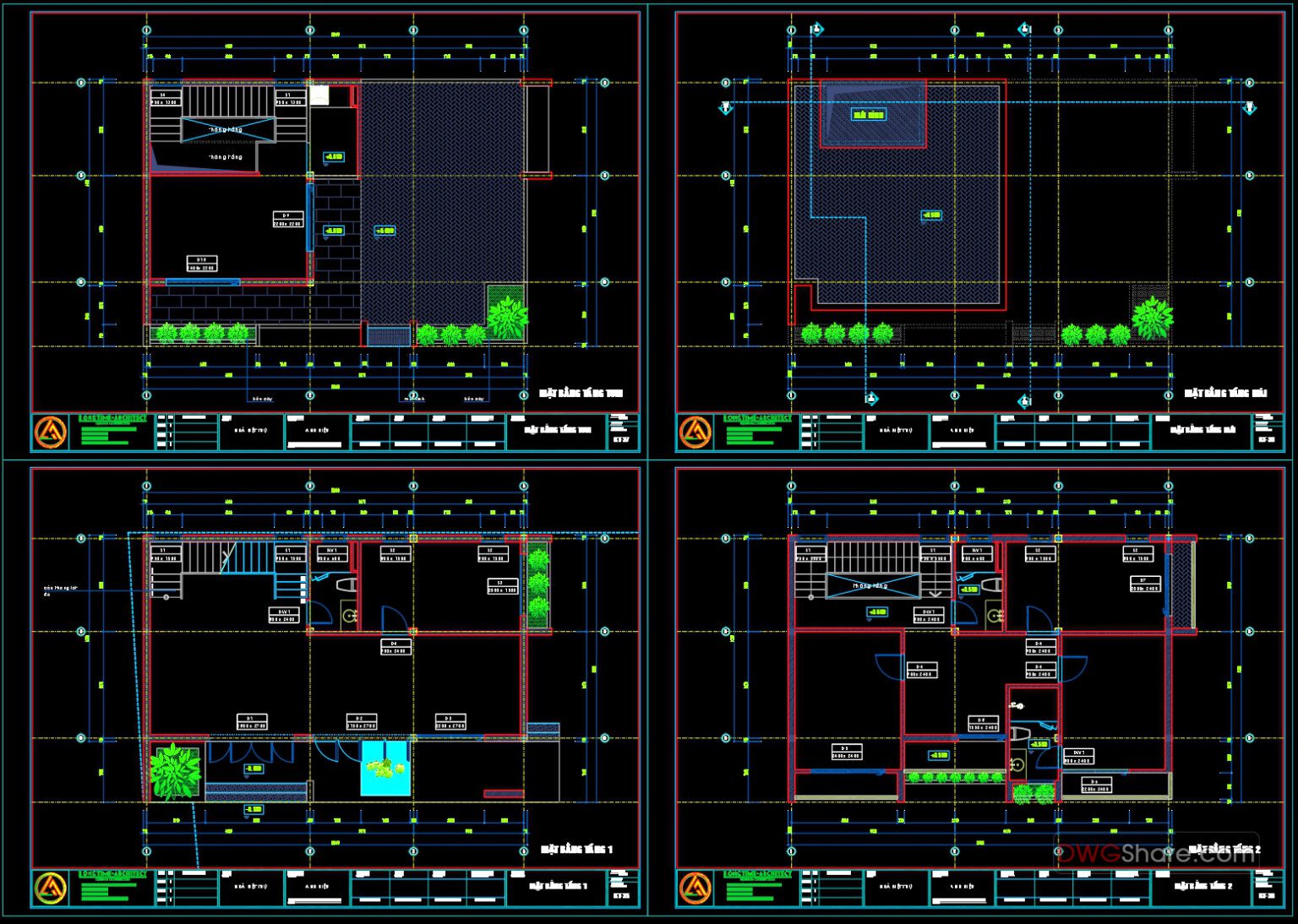 3-Story House a Complete Project AutoCAD File 8.7x12.5m