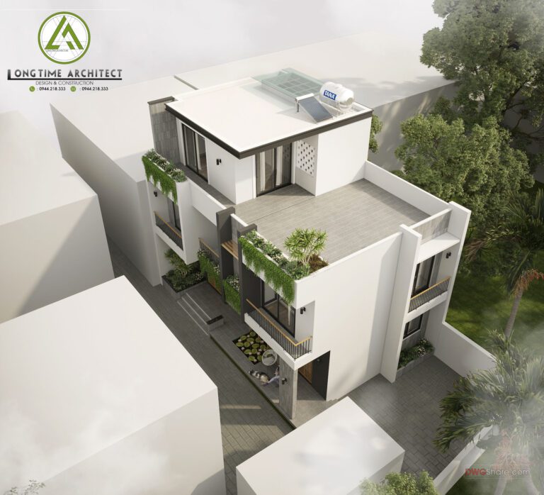 3-Story House a Complete Project AutoCAD File 8.7x12.5m