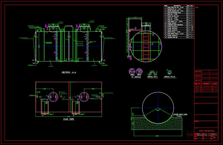 33.Free Download Of Fuel Tank and Fuel System Autocad Drawing DWG