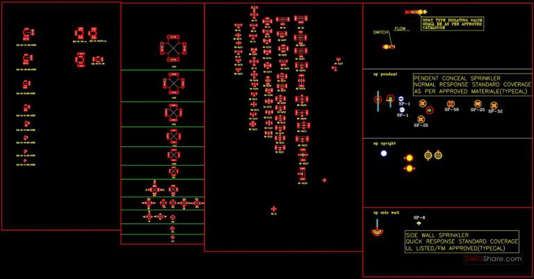 46.Fire fighting details CAD Blocks free download