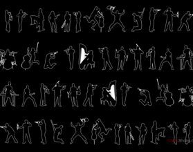 81.Free Download Of People Silhouettes Dancing Autocad Drawing DWG