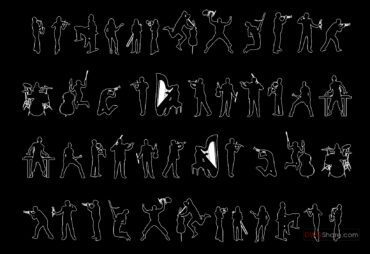75.Free Download of Practicing Human Music Autocad Drawing DWG