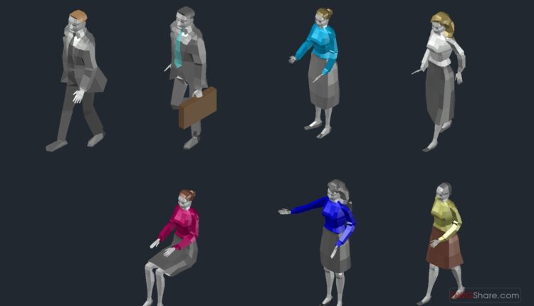 77.Free Download of 3D Person Autocad Drawing DWG (1) - Free Cad Blocks ...
