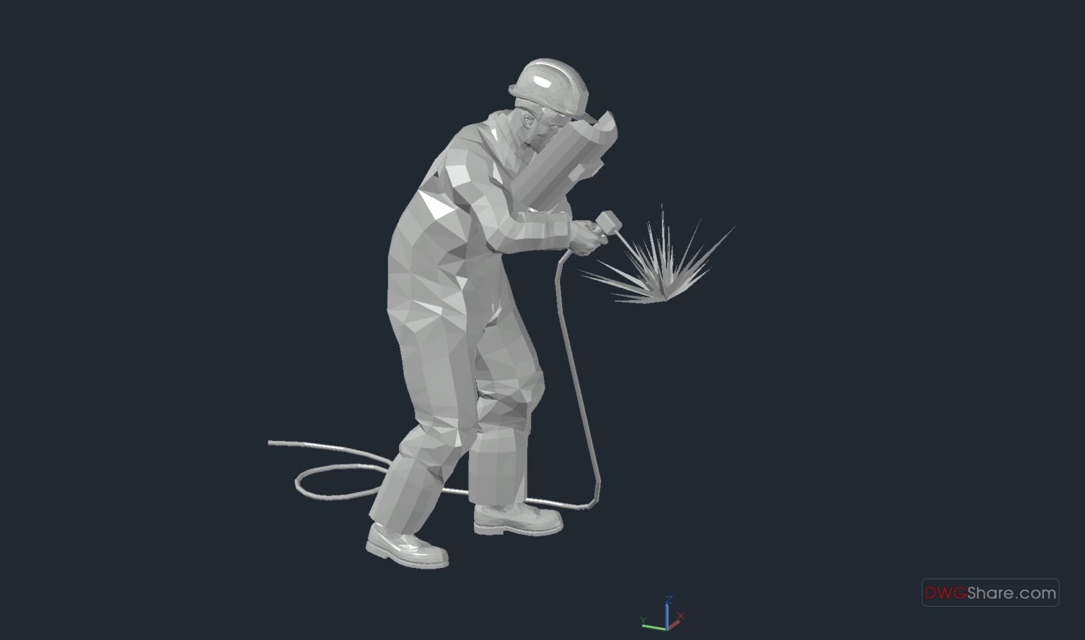 78.Free Download of Workers 3D Person Autocad Drawing DWG