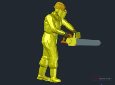 78.Free Download of Workers 3D Person Autocad Drawing DWG