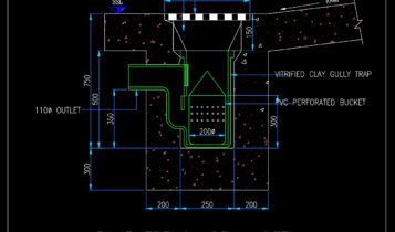 76.Typical Dry Gully Trap Details CAD Drawing DWG