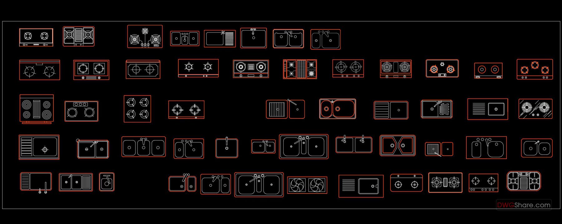 88.Kitchen furniture AutoCAD blocks free download