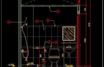 59.WC Layout Plan and elevations details AutoCAD drawing download