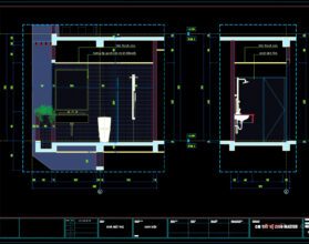 65.WC Layout Plan and elevations details AutoCAD drawing download