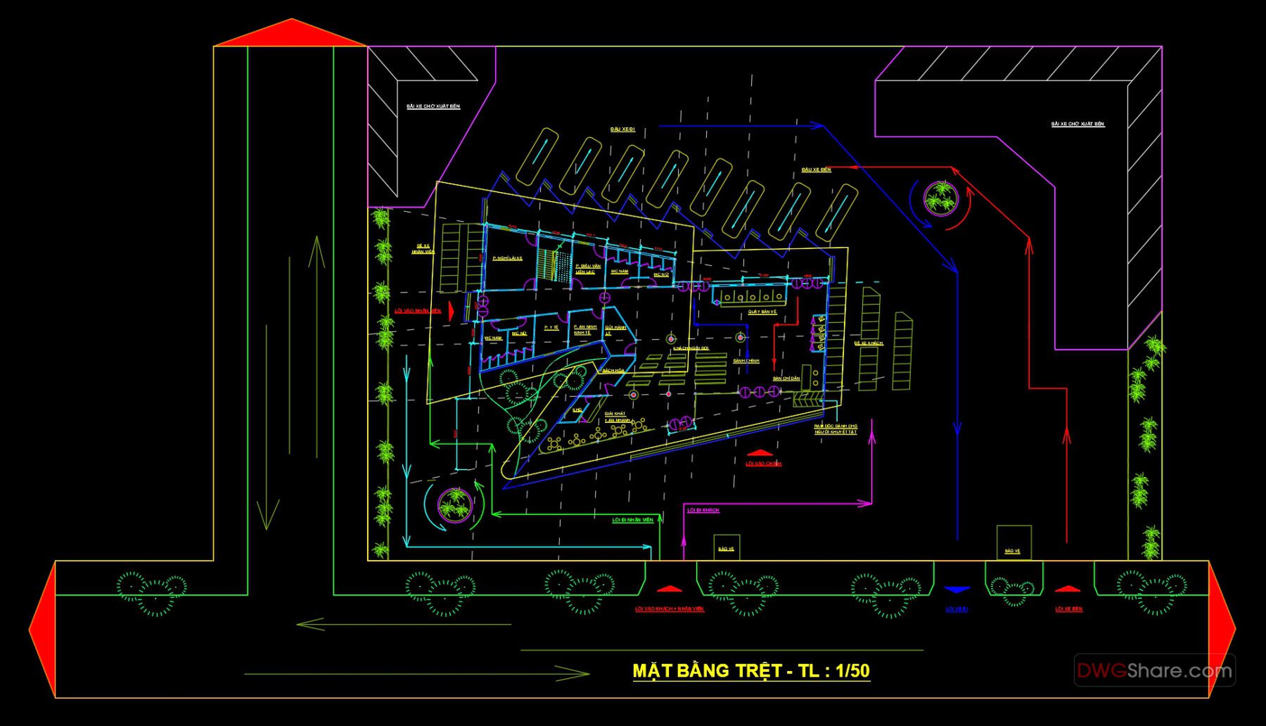 Autocad Drawing Of Car Station For Download