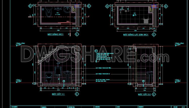 100.WC Layout Plan and elevations details AutoCAD drawing download ...