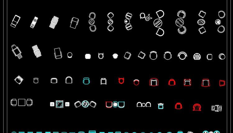 198.CAD Blocks Furniture for Kitchen and Dining room - Free Cad Blocks ...