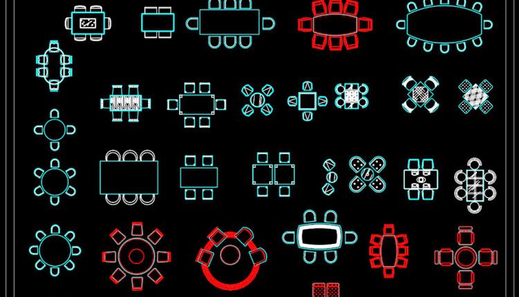 201.CAD Blocks Furniture for Kitchen and Dining room - Free Cad Blocks ...