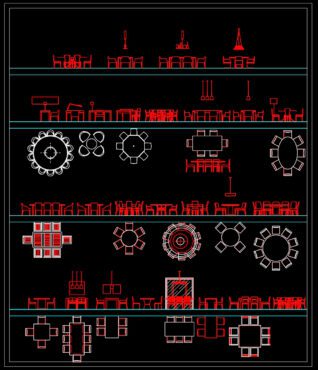 202.CAD Blocks Furniture for Kitchen and Dining room