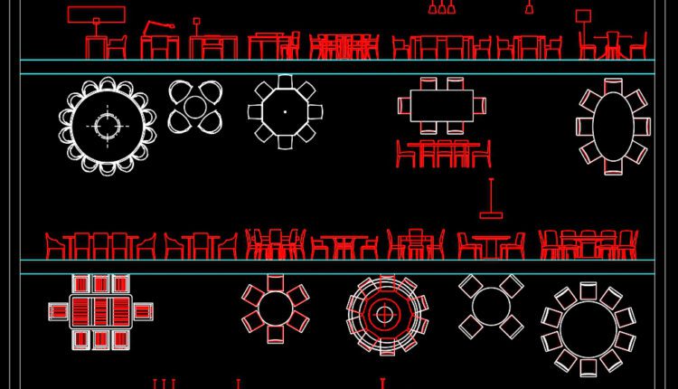 202.CAD Blocks Furniture for Kitchen and Dining room - Free Cad Blocks ...