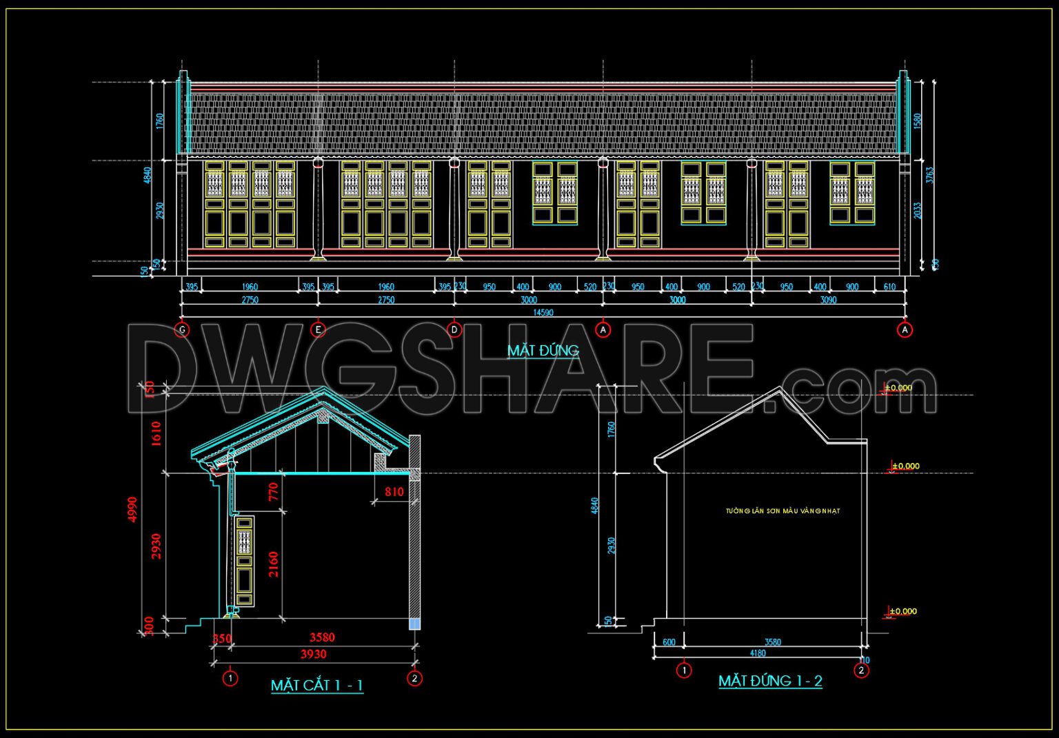 21.Autocad Drawing Of Ancestral Temple For Download