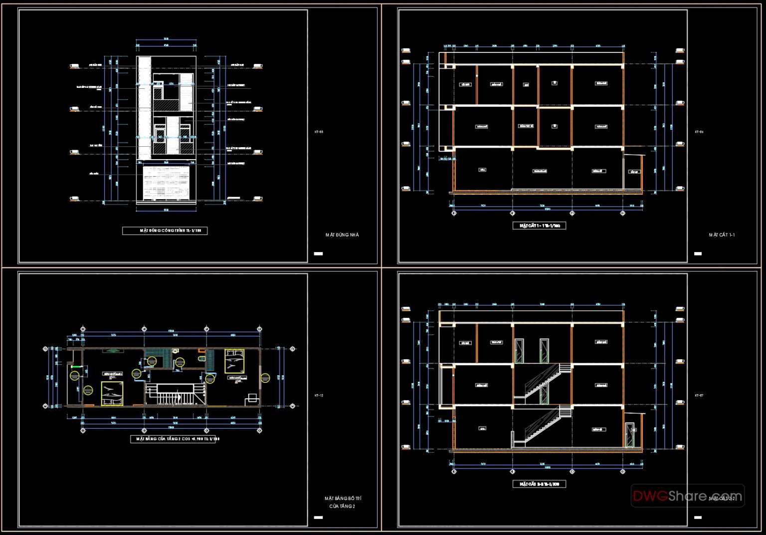 3-Story House A Complete Project AutoCAD File 5mx15m