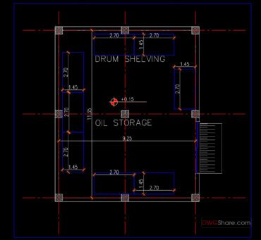 37.Autocad Drawing Of Oil and Gear Storage For Download