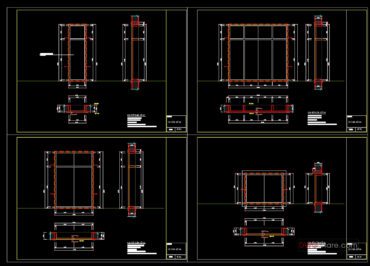 371.Free cad blocks Detail doors windows DWG download