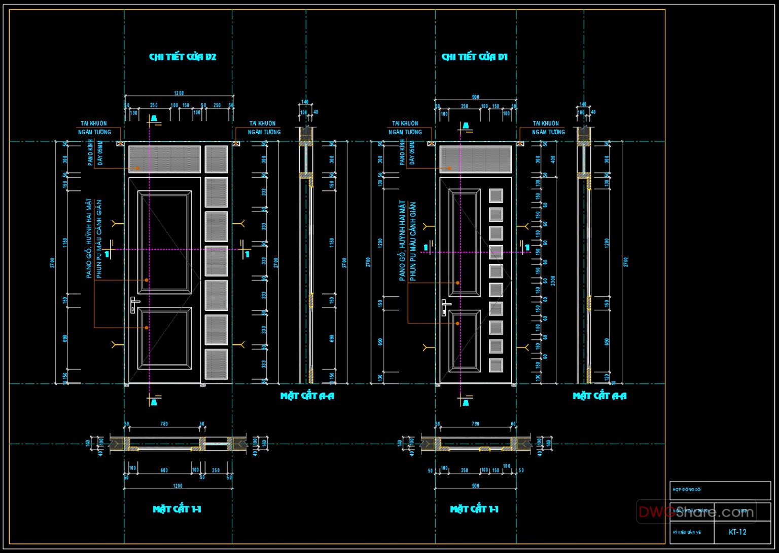 373.Free cad blocks detail doors DWG download