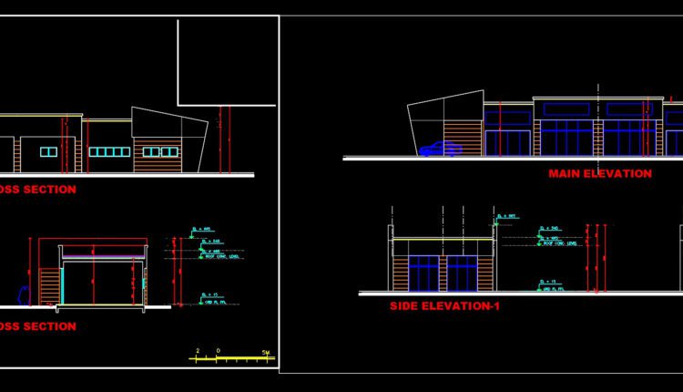 38.Autocad Drawing Of Oil Station Layout Plan and Elevations For ...